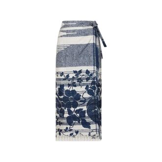 Pierre-Louis Mascia Femme, Jupes, Bleu, Taille: 42 FR Jupe en soie imprim&eacute;e