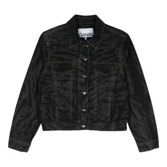 Ganni Denim Bomberjacke - - Jackets - Damen - Schwarzk - M