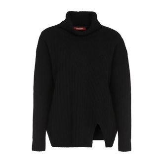 Max Mara Abile Rippstrick-Rollkragenpullover - - Knitwear - Damen - Schwarzk - S