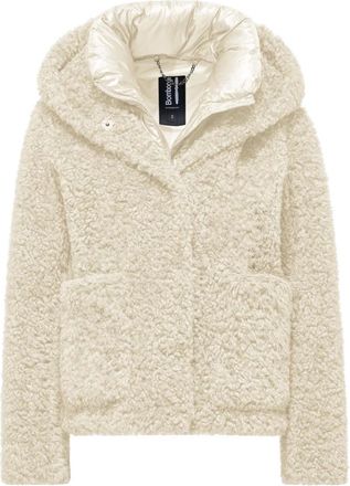Bomboogie Femme, Vestes, Beige, Taille: 36 FR Manteau Court en Fausse Fourrure