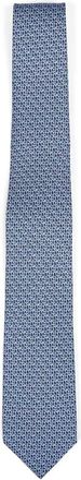 Ferragamo Homme, Accessoires, Bleu, Taille: ONE Size Cravate en soie imprim&eacute;e cercles Gancini