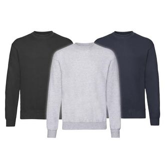 Fruit Of The Loom Fruit of The Loom Classic Set in Sweat, 3 Pack, Sweat-Shirt Homme, Multicolore (Black/Heather Grey/Deep Navy 26), XX-Large (Taille Fabricant: 2XL)