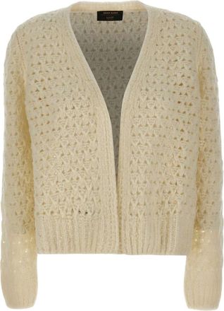 Gran Sasso Cardigan en maille ajour&eacute;e - Femme - Pulls - Blanc - Taille: 36 FR