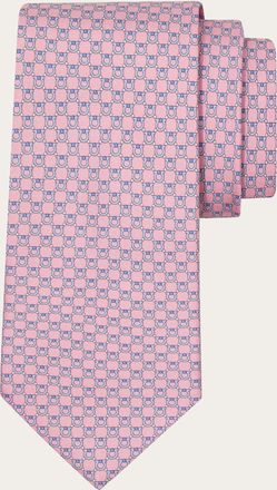 Ferragamo Herren Seidenkrawatte mit Gancini-Print Rosa