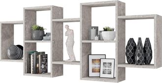 Mirjan24 Wandregal Trio 001, Dekoregal Wandboard, Buchregal, Hängeregal, Wandschrank, Hängeschrank, Regal (Beton)