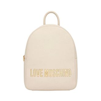 Love Moschino Femme, Sacs, Beige, Taille: ONE Size Sac &agrave; dos en poly&eacute;thyl&egrave;ne avec plusieurs compartiments et bretelles r&eacute;glables