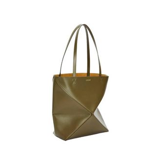 Loewe Tote Puzzle Fold moyen en cuir de veau brillant