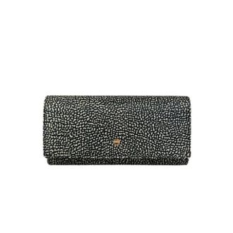 Borbonese Femme, Accessoires, Noir, Taille: ONE Size Classica Portafoglio Large c/Patta