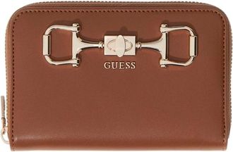 Guess Femme, Accessoires, Brun, Taille: ONE Size Portefeuille zipp&eacute; avec compartiments et poches int&eacute;rieures