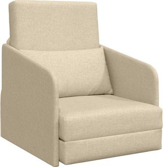 vidaXL Canapé-Lit Crème 65 x 80 x 83 cm tissu Vidaxl
