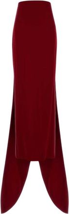 Valentino Garavani Jupe sir&egrave;ne &agrave; ourlet drap&eacute; asym&eacute;trique - Femme - Jupes - Rouge - Taille: 36 FR