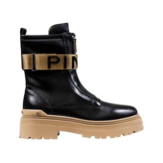 Pinko Lederstiefel mit runder Spitze und Rei&szlig;verschluss - - Shoes - Damen - Schwarzk - 37 EU