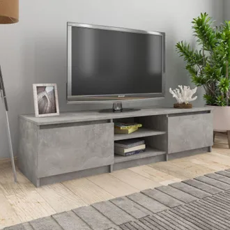 vidaXL Vidaxl - Meuble tv Gris béton 140x40x35,5 cm Bois dingénierie