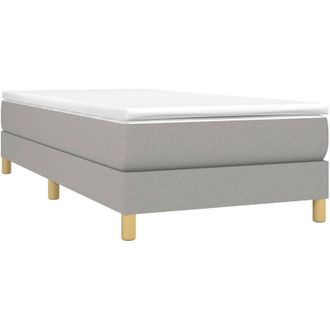 vidaXL Sommier &agrave; ressorts de lit Gris clair 90x200 cm Tissu