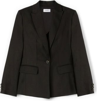 Motivi Femme, Vestes, Noir, Taille: 42 FR Blazer en m&eacute;lange de lin et lyocell
