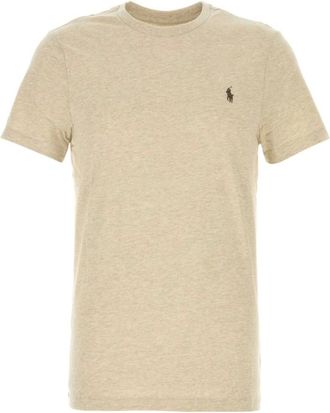 Polo Ralph Lauren Homme, Tops, Beige, Taille: XL T-Shirt &agrave; Manches Courtes et Col Rond