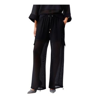 Liu Jo Mesh Cargo Hose - - Trousers - Damen - Schwarzk - L