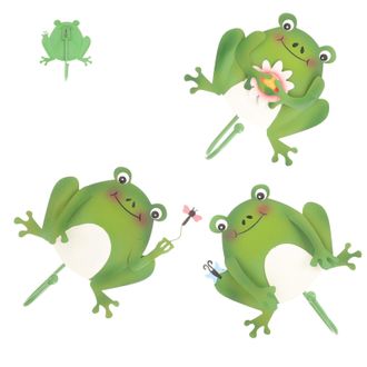 Angoily 3 Stück Wandhaken Froschform aus Metall Bunte Schlüssel und Handtuchhaken für Küche Bad Flur und Wohnzimmer