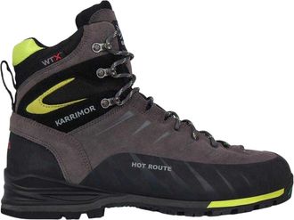 Karrimor Hot Route Wanderstiefel f&uuml;r Herren, Leder, Wasserfest (Holzkohle/Limone)