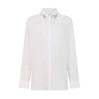 Iceberg Popeline-Hemd mit Strass-Kragen - - Blouses & Shirts - Damen - Wei&szlig; - 2XS