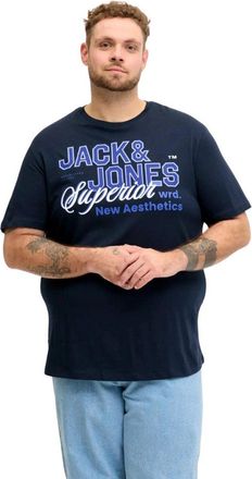 Jack & Jones Plus Size Print-Shirt (Spar-Set, 3er-Pack) aus Bio-Baumwolle, mit Pigmentprint