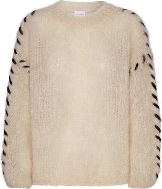 Americandreams Americandreams, Femme, Pulls, Beige, Taille: 42/44 FR Catia Mohair Stitch Pullover