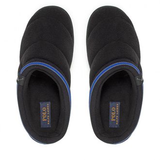 Ralph Lauren Button Abruff Black Mens Pantoffeln