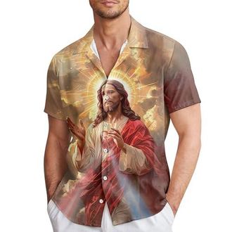 Generico Chemise avec motif et design 3D imprim&eacute; de croix, chemise unique et &eacute;l&eacute;gante, coupe confortable pour occasions d&eacute;contract&eacute;es ou formelles, jaune clair