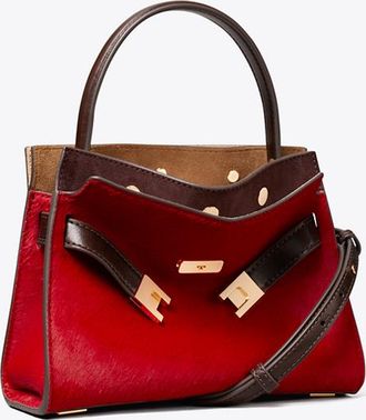Tory Burch Petite Lee Radziwill Double Bag aus Kalbshaar
