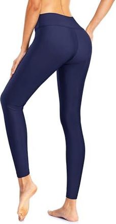 Holipick Pantalon de bain pour femme - Taille haute - UPF 50+ - Rashguard, bleu marine, XX-Large