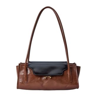 Marni Sac port&eacute; &eacute;paule en cuir Trunkette - Femme - Sacs - Brun - Taille: ONE Size