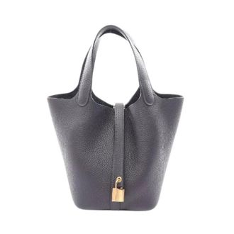 Herm&egrave;s Sac &agrave; main Pre-owned Picotin Lock PM en cuir Taurillon Cl&eacute;mence - Femme - Pre-owned - Gris - Taille: ONE Size
