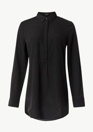 Comma Langarmbluse Bluse Weich flie&szlig;ende Longbluse aus Chiffon