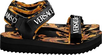 Versace Jeans Couture Femme, Chaussures, Noir, Taille: 38 EU Logo Strap Sandales