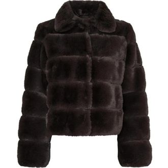 Notyz Fake Fur Jacke - - Jackets - Damen - Braun - 3XL