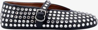 Alaia Leather ballet flats with rhinestones - ALAIA - gender_Woman