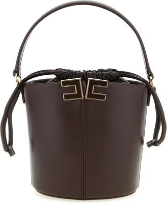 Elisabetta Franchi Femme, Sacs, Brun, Taille: ONE Size Sac Seau en Cuir