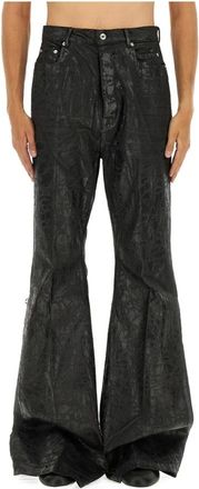 Rick Owens Homme, Pantalons, Noir, Taille: W32 Relaxed Fit Cargo Drawstring Pants