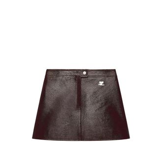 Courr&egrave;ges Vinyl Reedition Minirock - - Skirts - Damen - Rot - XS