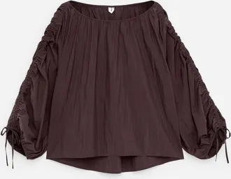 Arket Geraffte Bluse -Braun