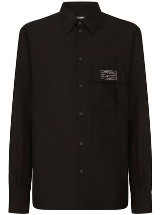 Dolce & Gabbana Hemd mit Logo-Patch - Schwarz