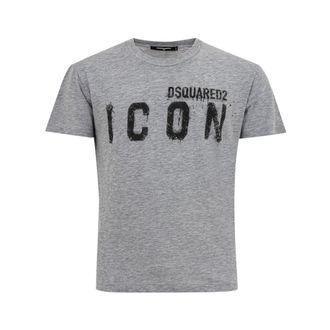 Dsquared2 Graues Melange T-Shirt - - Tops - Herren - Grau - XS
