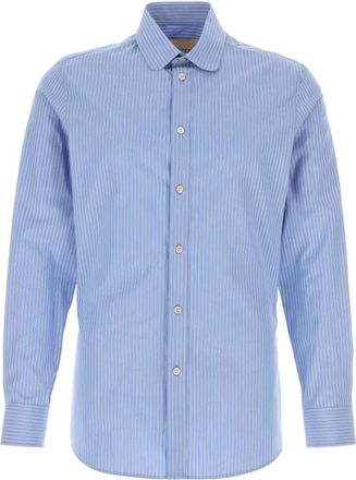 Valentino Garavani Homme, Chemises, Bleu, Taille: XL Camicia Manica Lunga