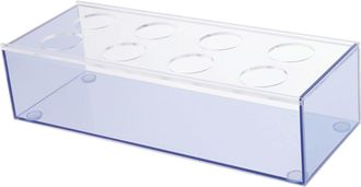 Cabilock Hydroponische Rechteckige Plastikvase 25cm mit 8 F&auml;chern Transparente Blumenvase f&uuml;r Tischdekoration f&uuml;r Zuhause B&uuml;ro und Hochzeiten