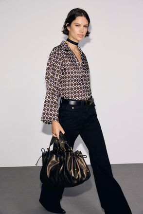 Gerard Darel Blouse graphique &agrave; col chemise - LORRA - Marron