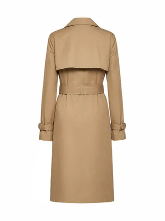 Fendi Womens Trench Coat Rope-Cotton Gabardine Beige & Raincoats