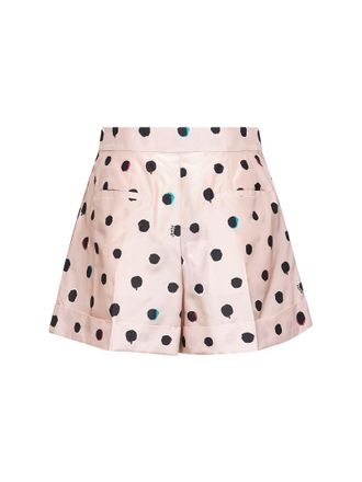 Fendi Womens Pink Printed Silk Taffeta Shorts