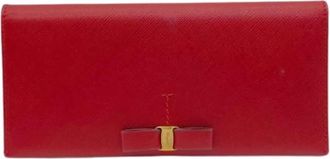 Ferragamo Pre-owned 22-b480 Portefeuille long (bi-fold) - Femme - Pre-owned - Rouge - Taille: ONE Size