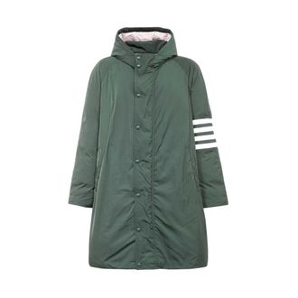 Thom Browne Technischer Stoffparka mit Streifendetail - - Coats - Herren - Gr&uuml;n - XL