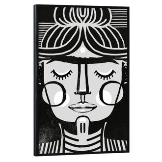 artboxONE Poster mit schwarzem Rahmen 60x40 cm Abstrakt Dreaming Frida - Bild Frida Augen Frida